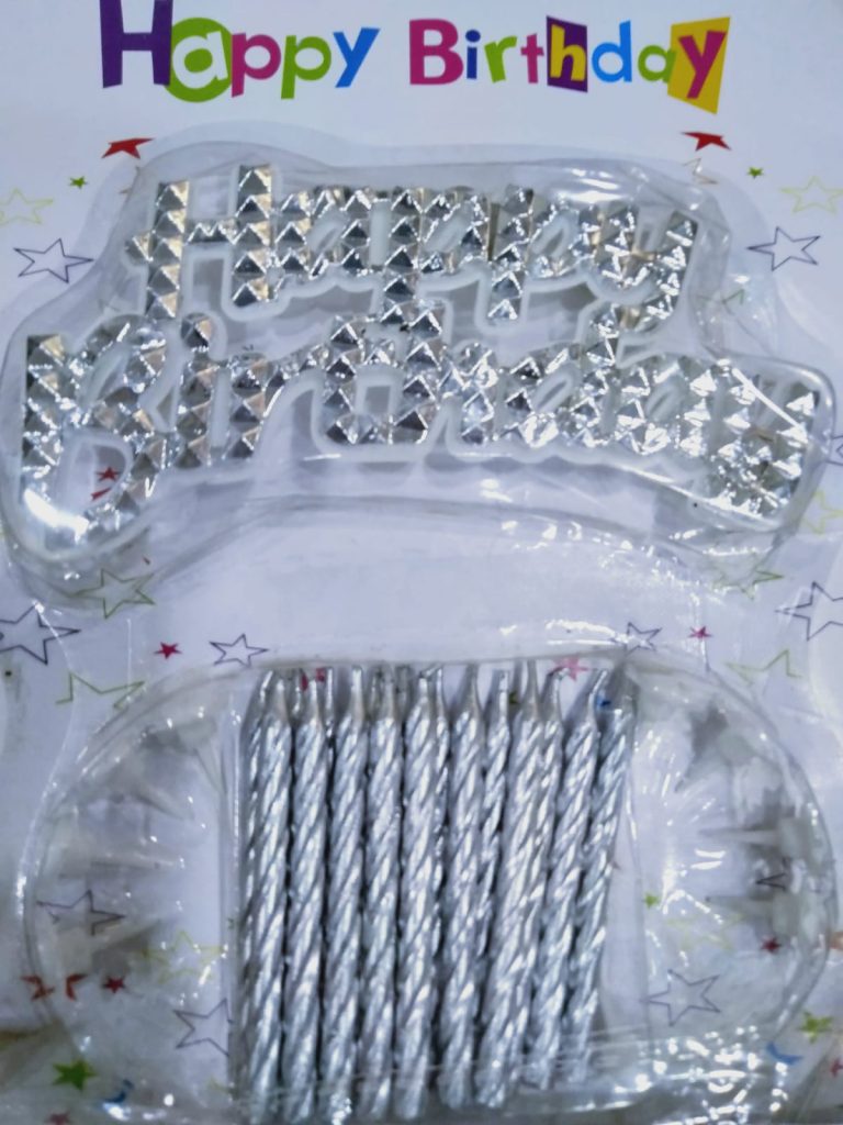 Silver color birthday candles - Birthday King