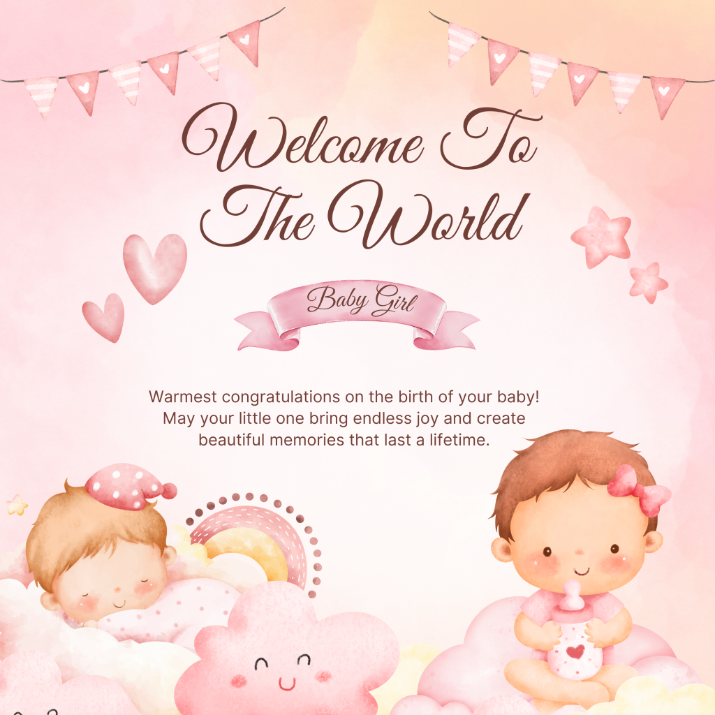 Welcome Baby Girl Banner - baby girl welcome decoration Birthday King
